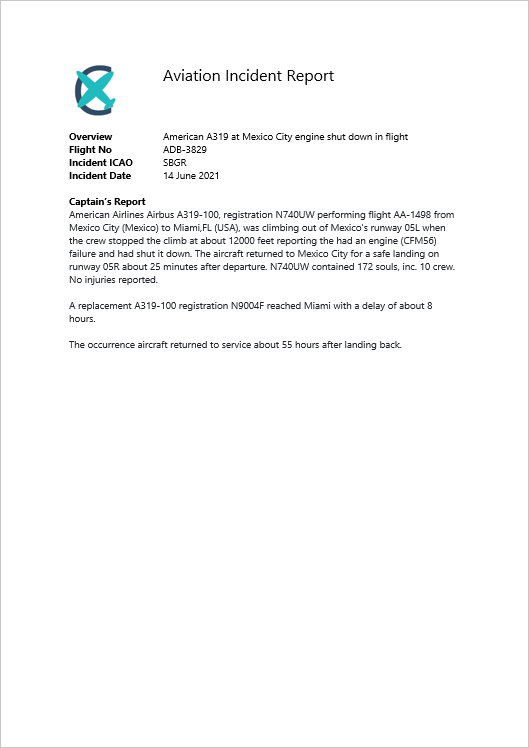 Aviation Incident Report | PnP Syntex Samples
